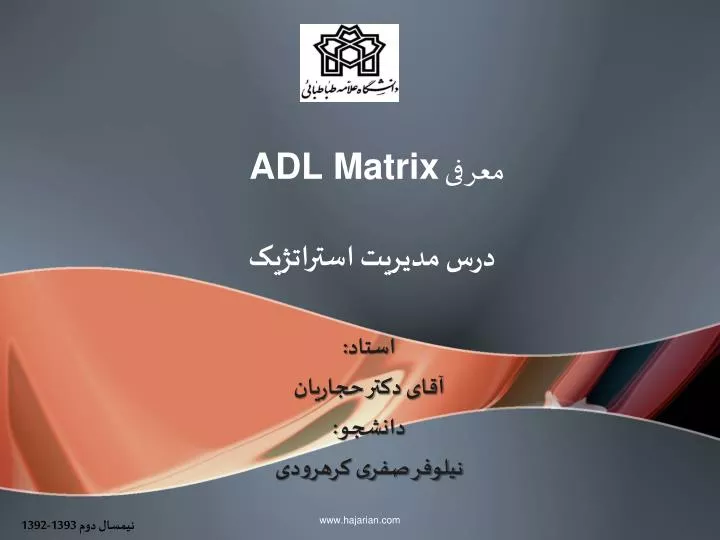 PPT - معرفی ADL Matrix درس مدیریت استراتژیک PowerPoint Presentation ...