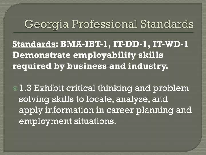PPT - Georgia Professional Standards PowerPoint Presentation, free download - ID:5617275