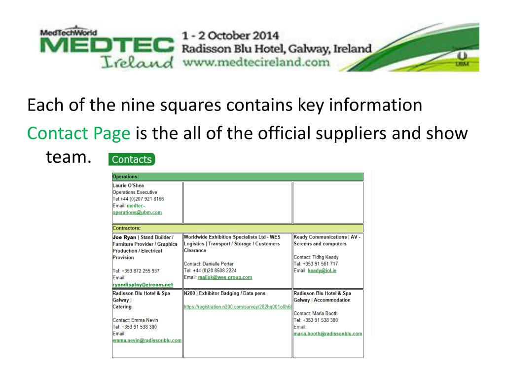 PPT - Exhibiting at MEDTEC Ireland? ...Everything you need to know ...