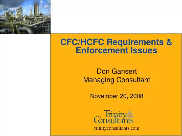 PPT - CFC/HCFC Requirements & Enforcement Issues PowerPoint ...