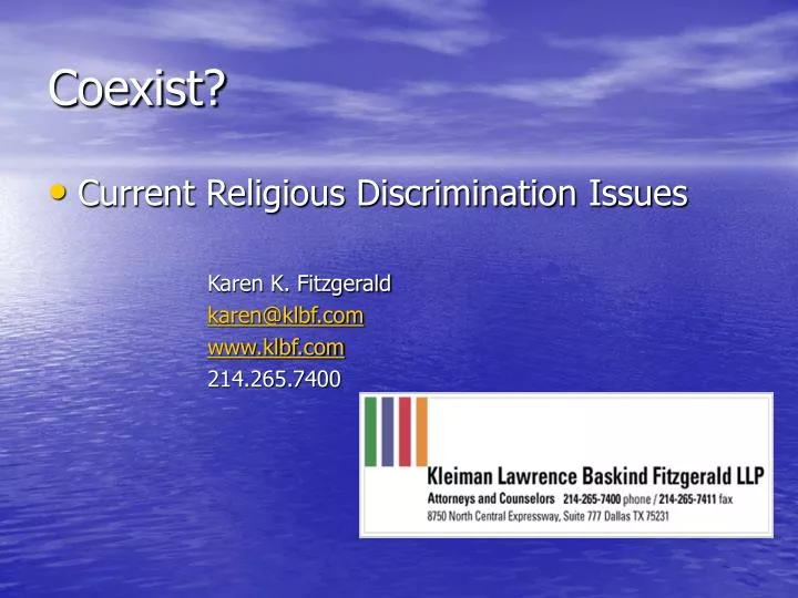 PPT - Coexist? PowerPoint Presentation, free download - ID:5619549