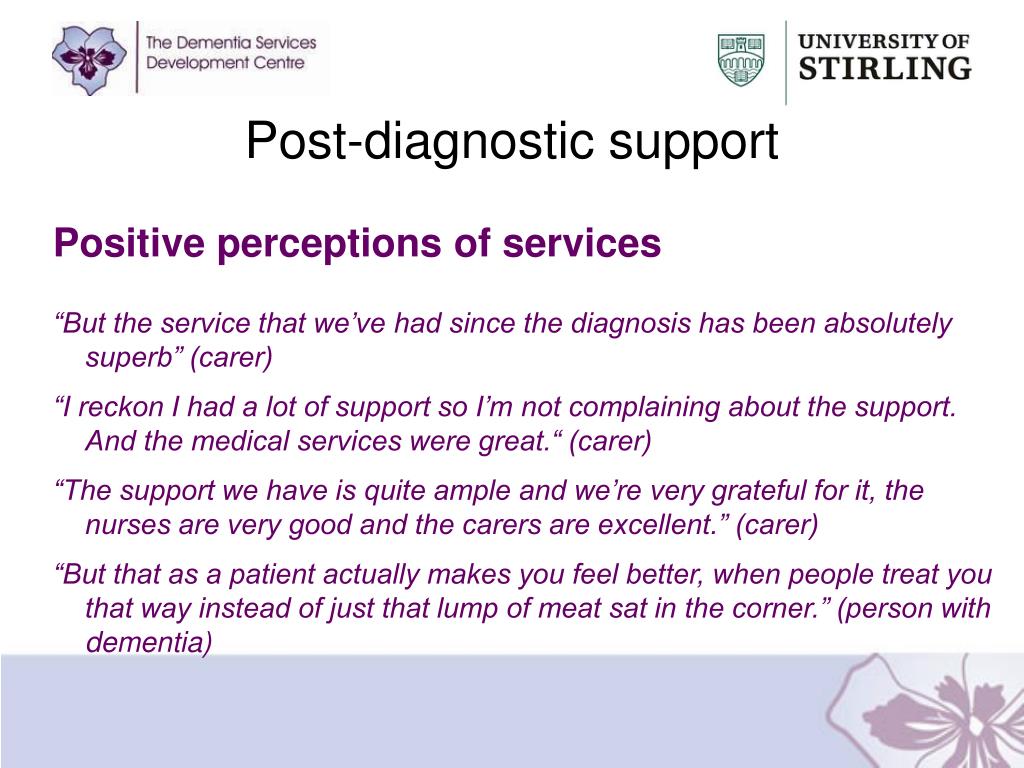 PPT - Diagnostic and post-diagnostic support for people with dementia ...