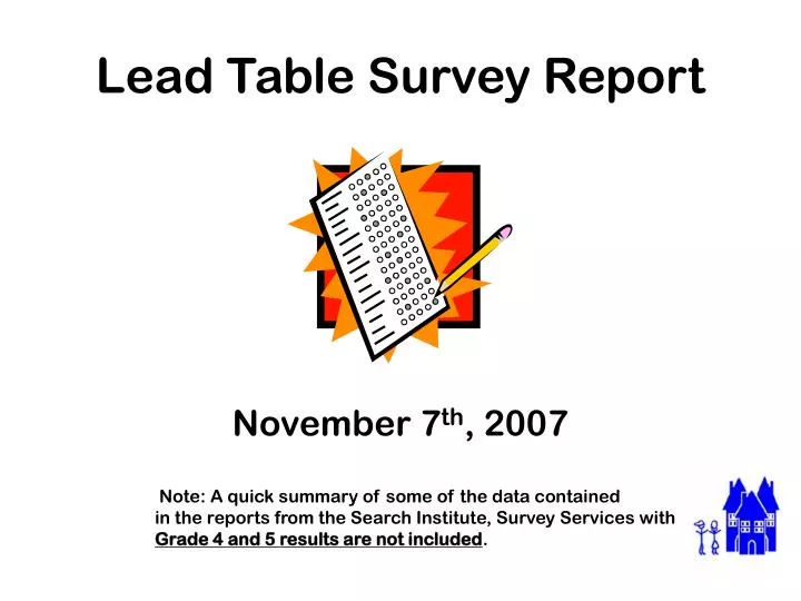 PPT - Lead Table Survey Report PowerPoint Presentation, free download ...