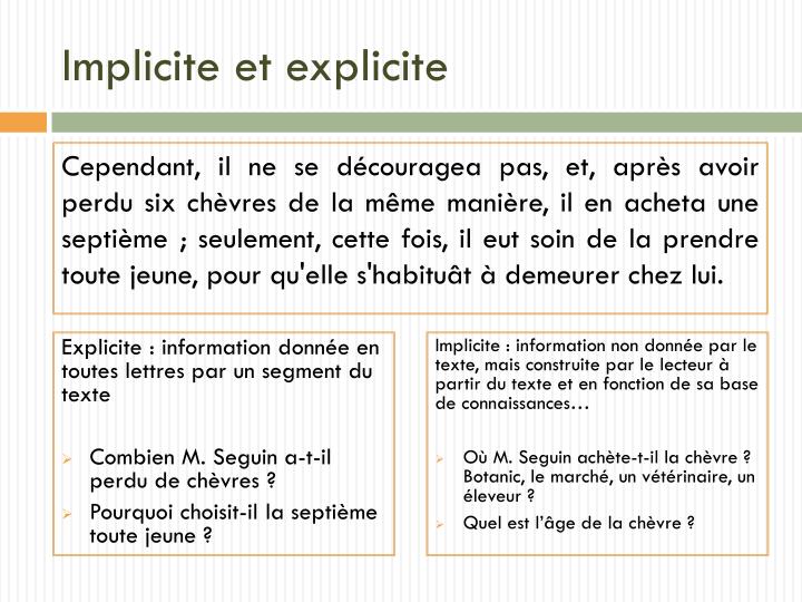 PPT - Apprendre à lire De l’explicite à l’implicite PowerPoint ...