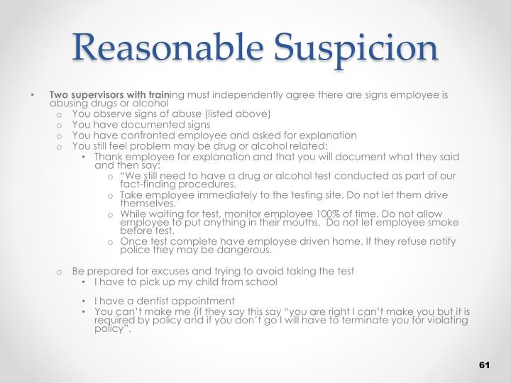 PPT - Supervisor Drug Awareness and Reasonable Suspicion Training Class ...
