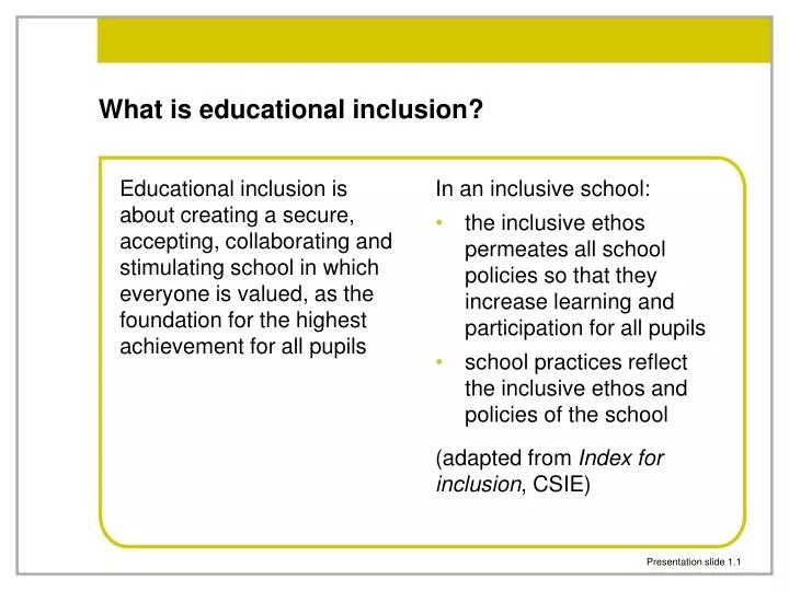 PPT - What is educational inclusion? PowerPoint Presentation, free ...