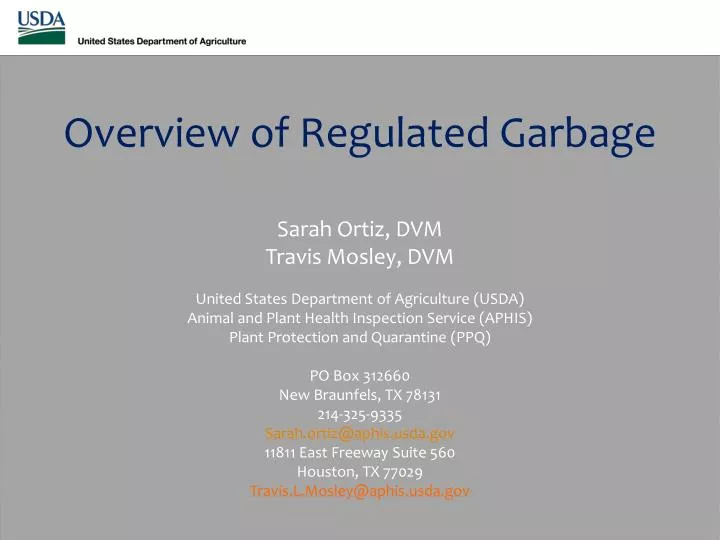 PPT - Overview of Regulated Garbage PowerPoint Presentation, free ...