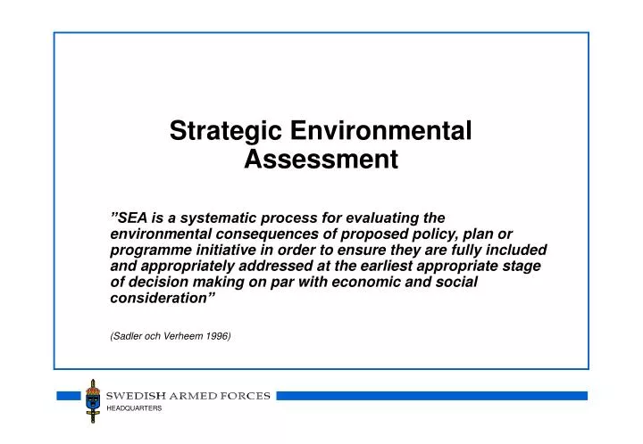 PPT - Strategic Environmental Assessment PowerPoint Presentation, free ...
