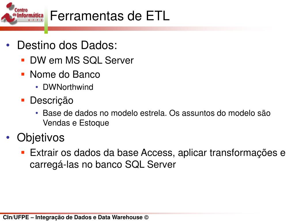 PPT - Ferramentas de ETL Por: Ellison Siqueira (erms) PowerPoint ...
