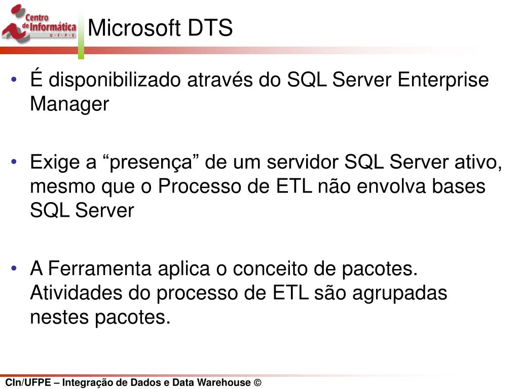 PPT - Ferramentas de ETL Por: Ellison Siqueira (erms) PowerPoint ...