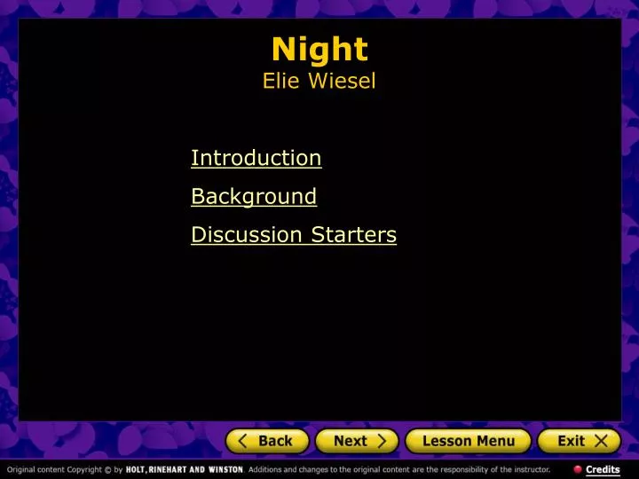 PPT - Night Elie Wiesel PowerPoint Presentation, free download - ID:5626808