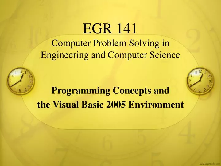PPT - EGR 141 Computer Problem Solving in Engineering and Computer Science PowerPoint ...