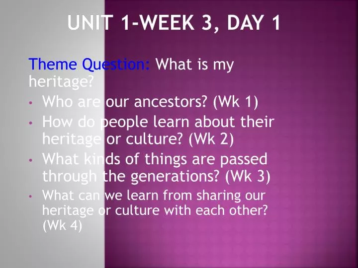 PPT - Unit 1-Week 3, Day 1 PowerPoint Presentation, free download - ID ...