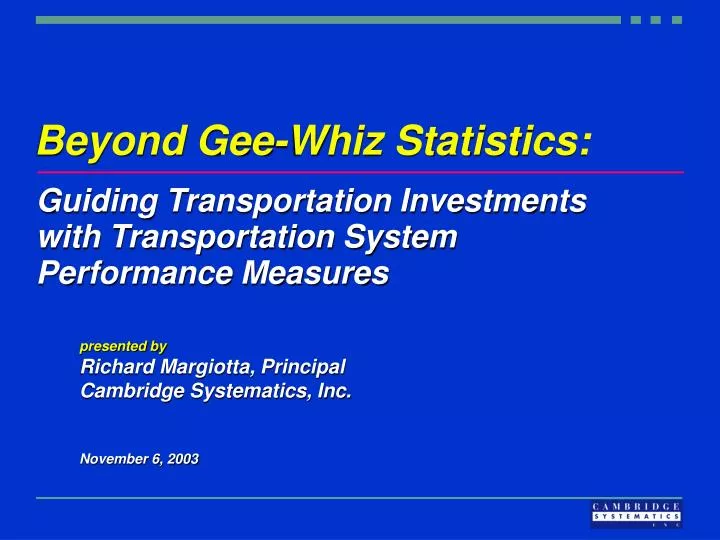 PPT - Beyond Gee-Whiz Statistics: PowerPoint Presentation, free ...