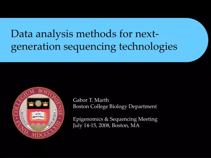 PPT - Data analysis methods for next-generation sequencing technologies ...