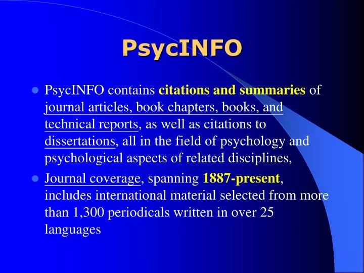 PPT - PsycINFO PowerPoint Presentation, free download - ID:5632132