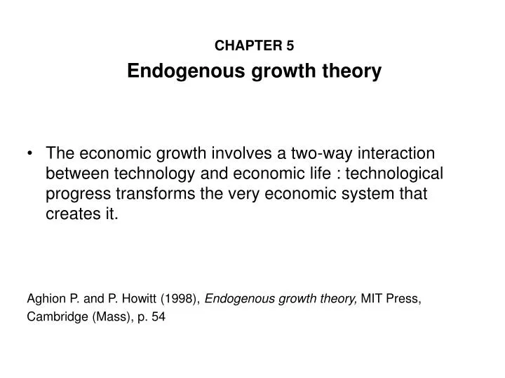 PPT - CHAPTER 5 Endogenous growth theory PowerPoint Presentation, free ...