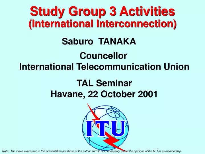 PPT - Study Group 3 Activities (International Interconnection ...
