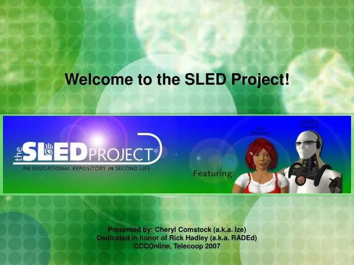 PPT - Welcome to the SLED Project! PowerPoint Presentation, free ...