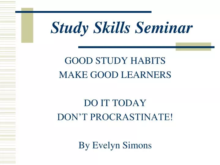 PPT - Study Skills Seminar PowerPoint Presentation, free download - ID ...