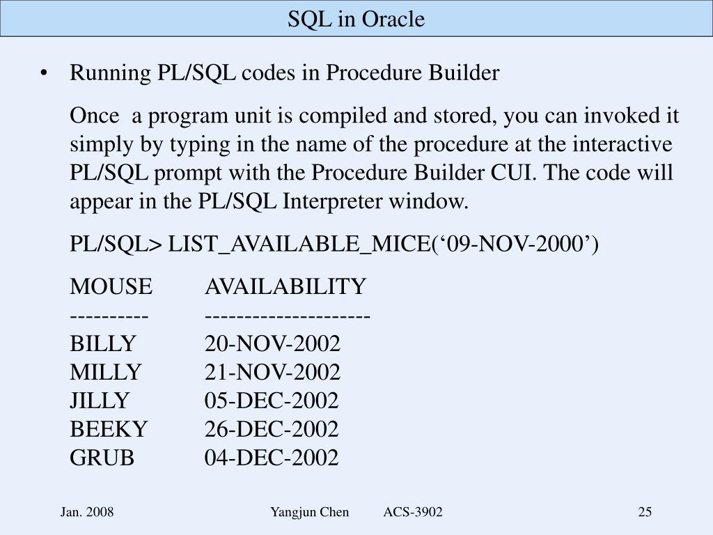 Ppt Developing Stored Procedures And Functions Using Sqlplus To Create Procedures And 3161