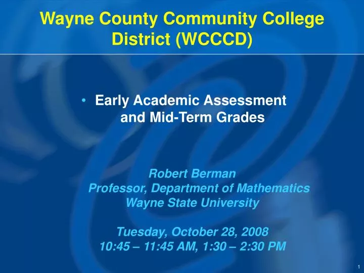 PPT - Wayne County Community College District (WCCCD) PowerPoint ...