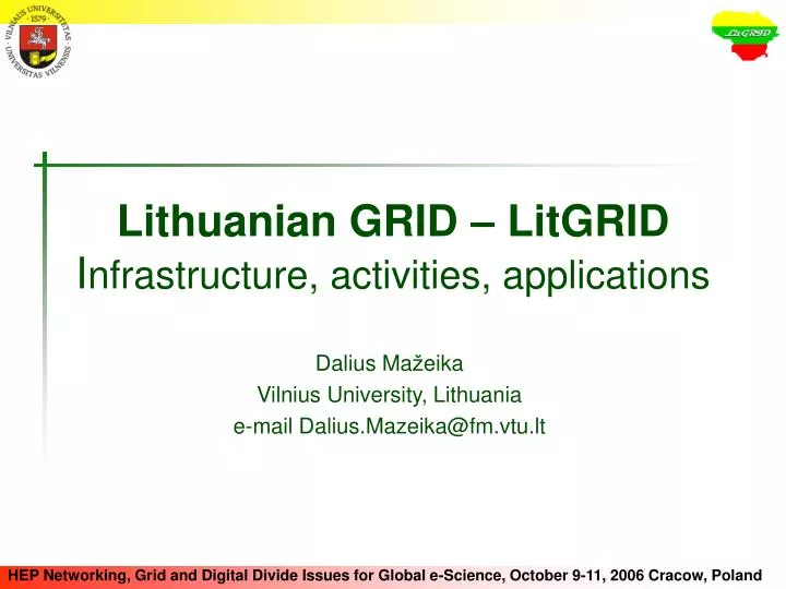 PPT - Lithuanian GRID – LitGRID I nfrastructure, activities ...