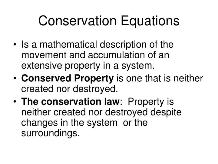 PPT - Conservation Equations PowerPoint Presentation, free download ...