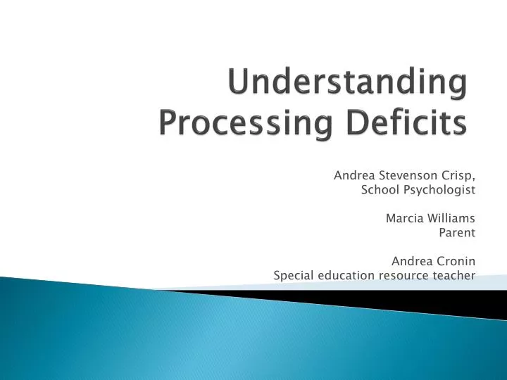 PPT - Understanding Processing Deficits PowerPoint Presentation, free ...