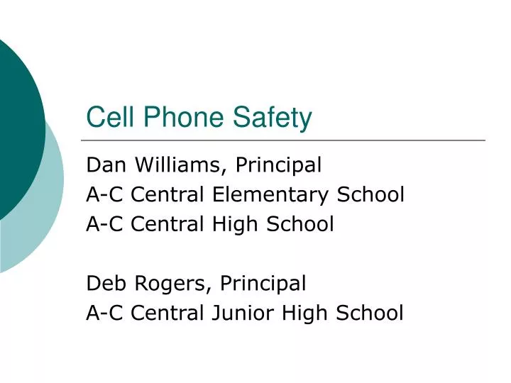 PPT - Cell Phone Safety PowerPoint Presentation, free download - ID:5640243