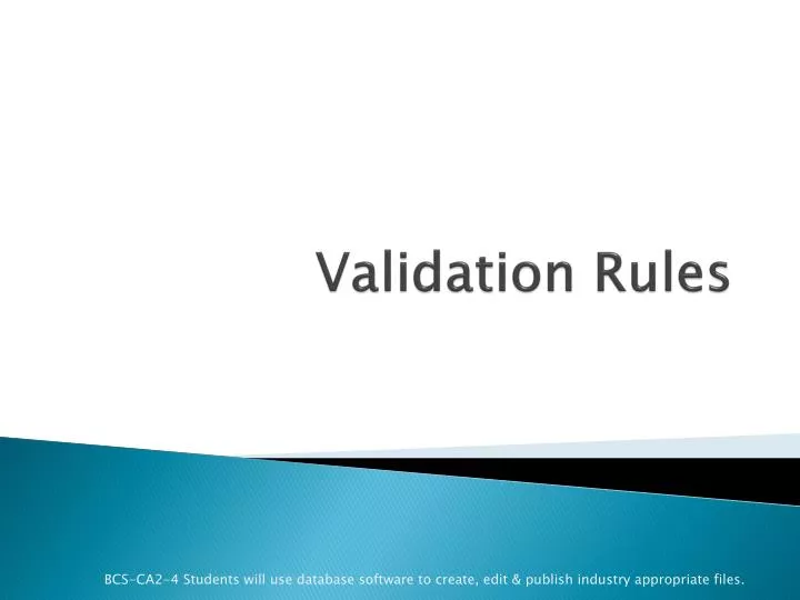 PPT - Validation Rules PowerPoint Presentation, free download - ID:5640862
