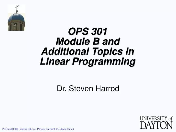 PPT - OPS 301 Module B and Additional Topics in Linear Programming ...