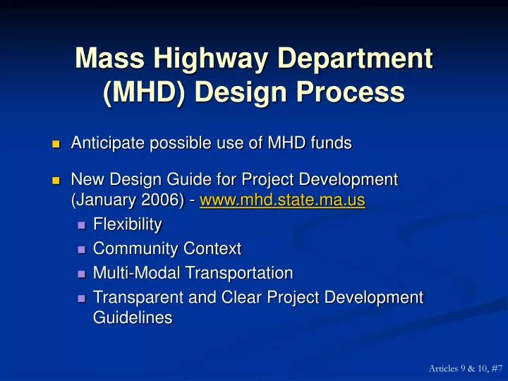 PPT - Mass Highway Department (MHD) Design Process PowerPoint ...