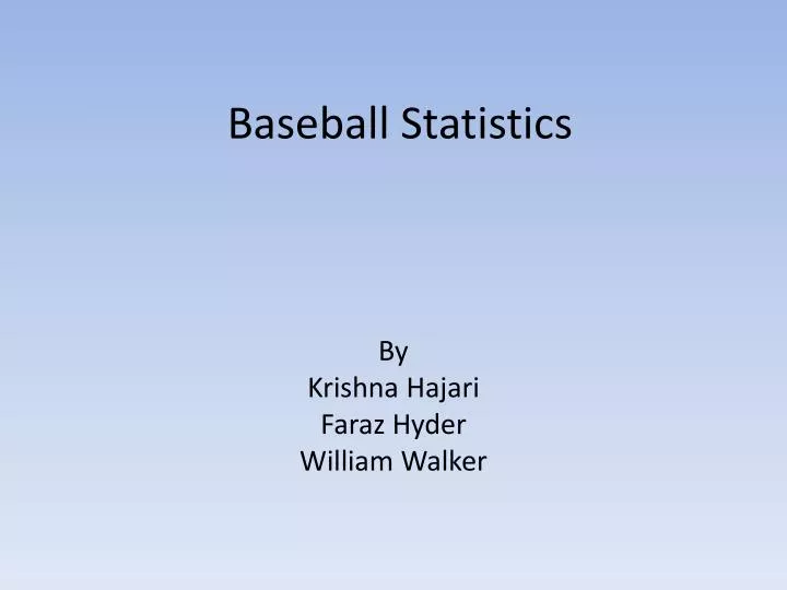 PPT - Baseball Statistics PowerPoint Presentation, free download - ID ...