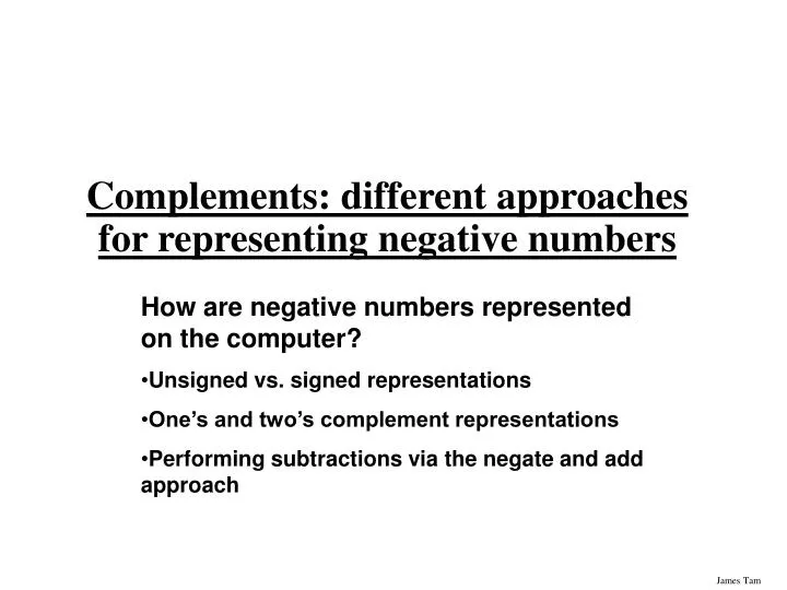 PPT - Complements: different approaches for representing negative ...