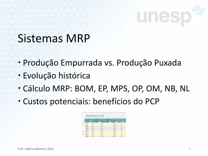 PPT - Sistemas MRP PowerPoint Presentation, free download - ID:5644306