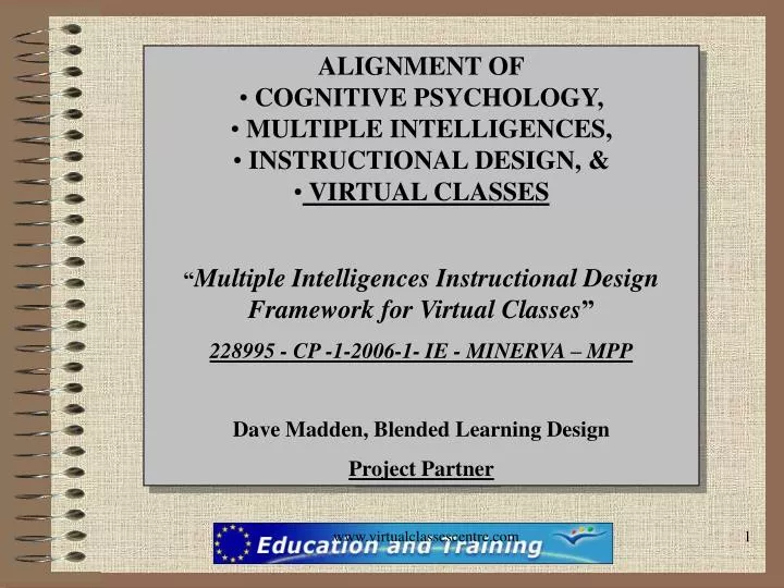 PPT - ALIGNMENT OF COGNITIVE PSYCHOLOGY, MULTIPLE INTELLIGENCES ...