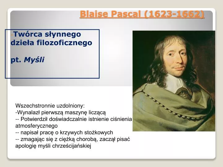 PPT - Blaise Pascal (1623-1662) PowerPoint Presentation, free download ...