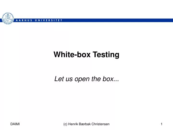 PPT - White-box Testing PowerPoint Presentation, free download - ID:5645826