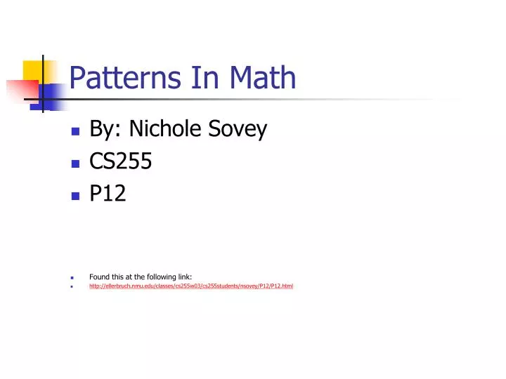 PPT - Patterns In Math PowerPoint Presentation, free download - ID:5646896