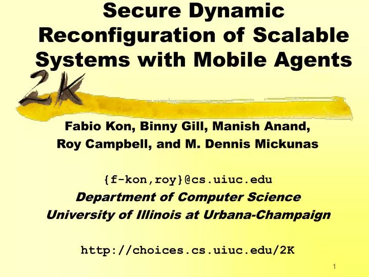 Ppt Secure Dynamic Reconfiguration Of Scalable Systems With Mobile Agents Powerpoint