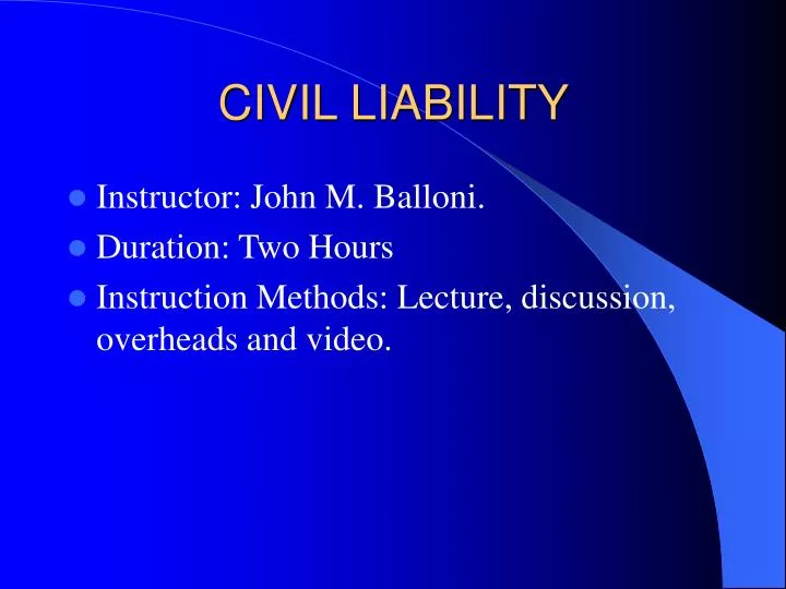 PPT - CIVIL LIABILITY PowerPoint Presentation, free download - ID:5647816
