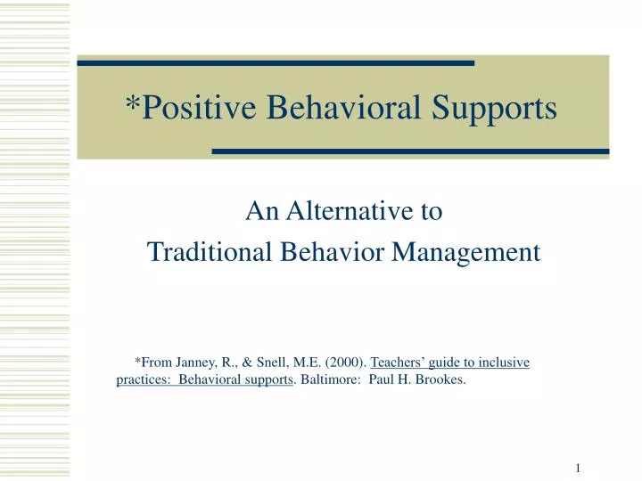 PPT - *Positive Behavioral Supports PowerPoint Presentation, free ...