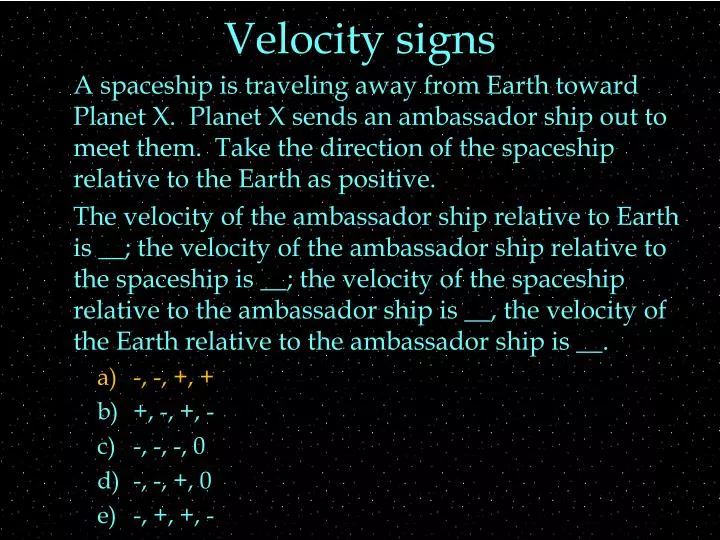 PPT - Velocity signs PowerPoint Presentation, free download - ID:5648523