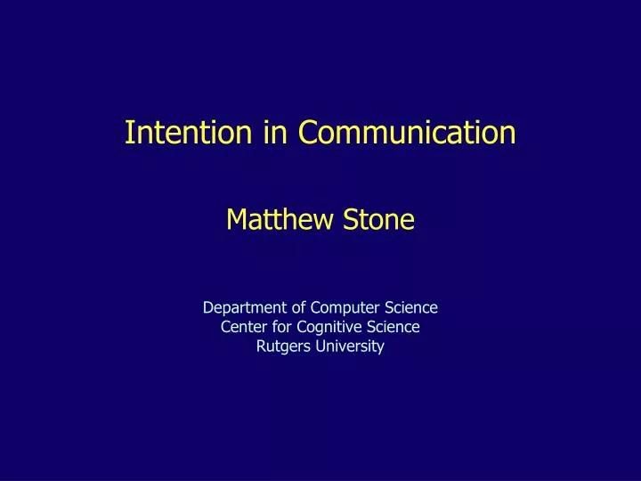 PPT - Intention in Communication PowerPoint Presentation, free download ...