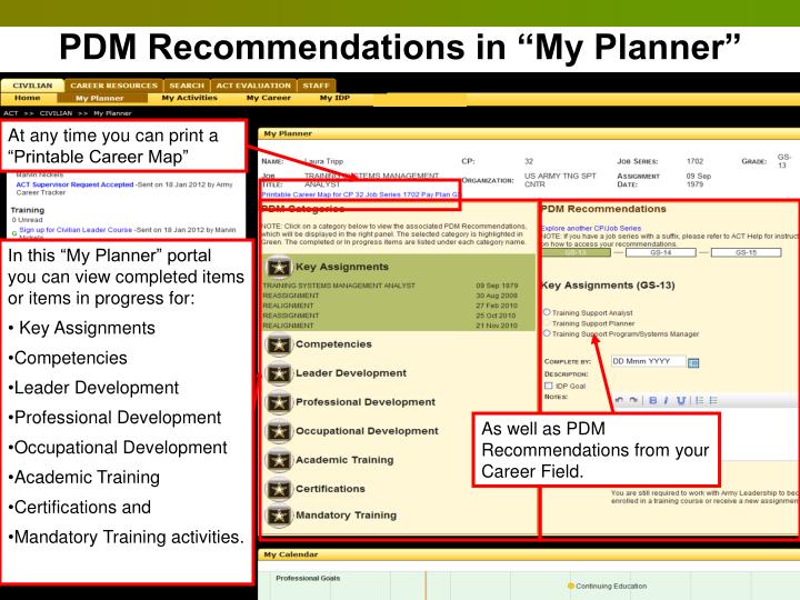 PPT - Army Career Tracker (ACT) Civilian User Overview 21 February 2012 ...