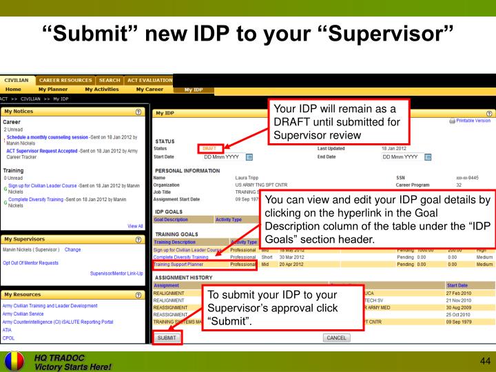 PPT - Army Career Tracker (ACT) Civilian User Overview 21 February 2012 ...