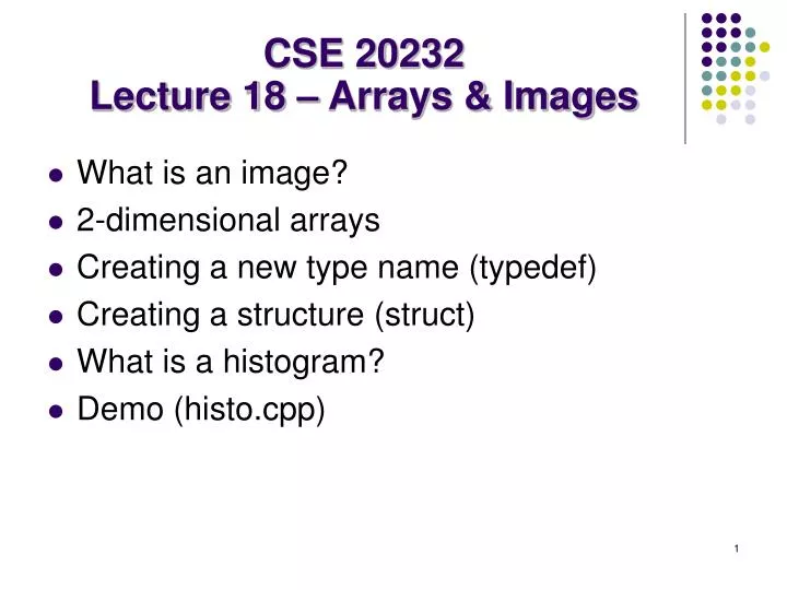 Ppt Cse 20232 Lecture 18 Arrays And Images Powerpoint Presentation 5664