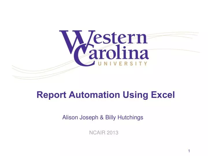 PPT - Report Automation Using Excel PowerPoint Presentation, free ...