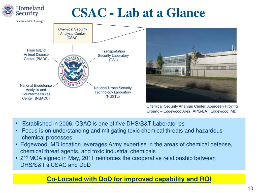PPT - Science & Technology Directorate Chemical Security Analysis ...